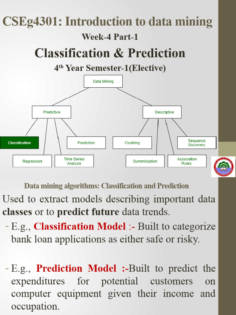 Week 4 Part 1 Classification | PDF | Statistical Classification | Machine Learning
