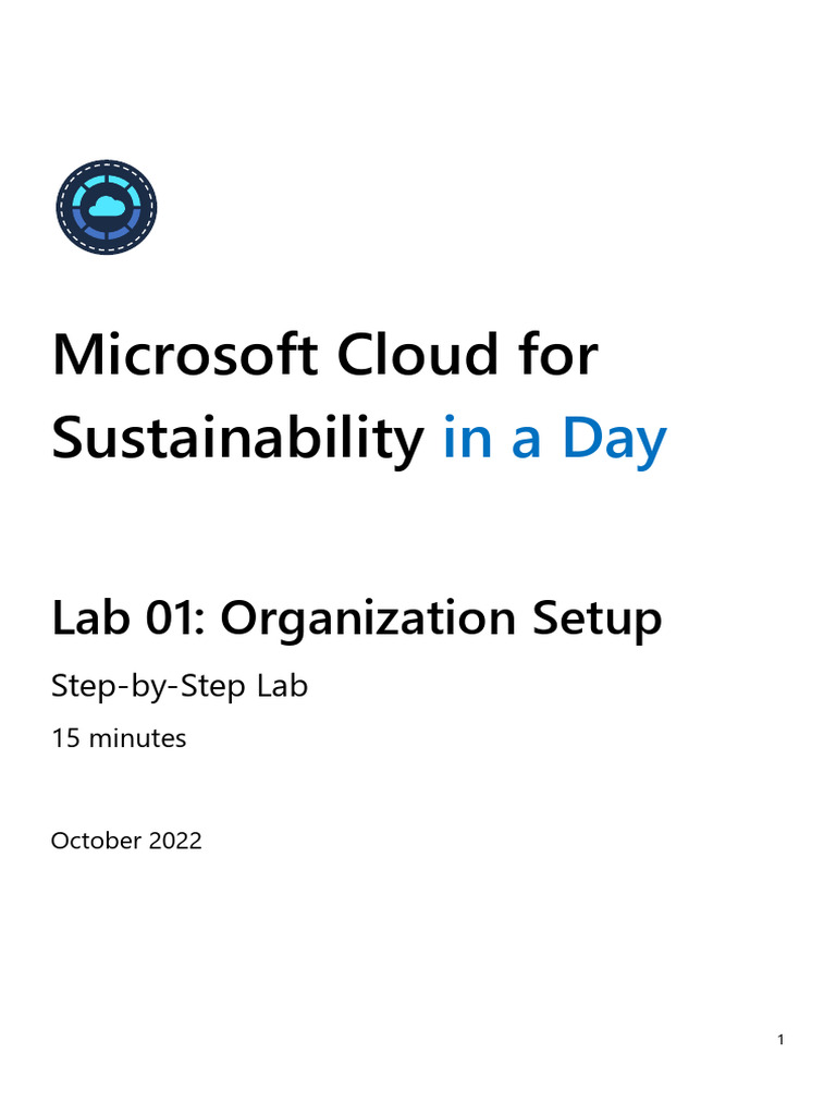 Lab 01 - Organization Setup | PDF