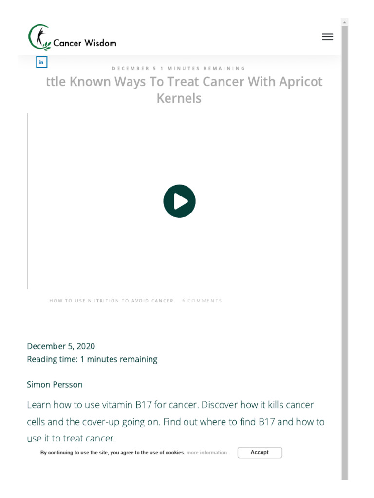 How To Use Vitamin B17 For Cancer - Cancer Wisdom | PDF | Clinical ...