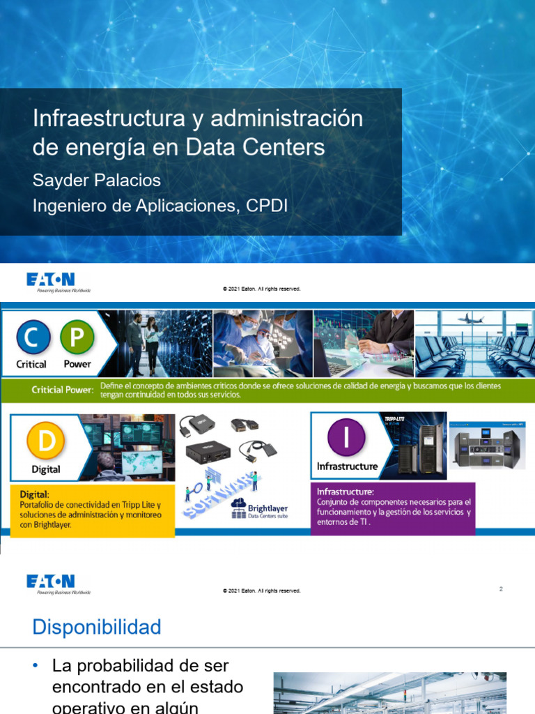 Infra. y Admin de Energía en Data Centers | PDF | Ingenieria Eléctrica ...