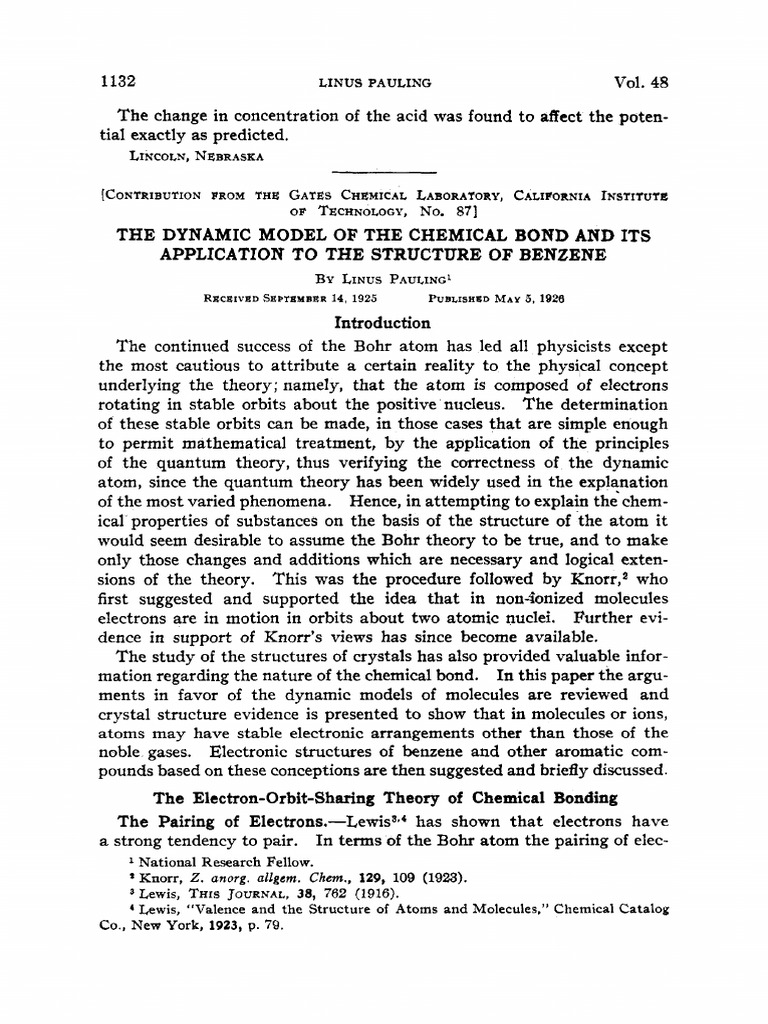 Linus Pauling | PDF | Chemical Bond | Ion