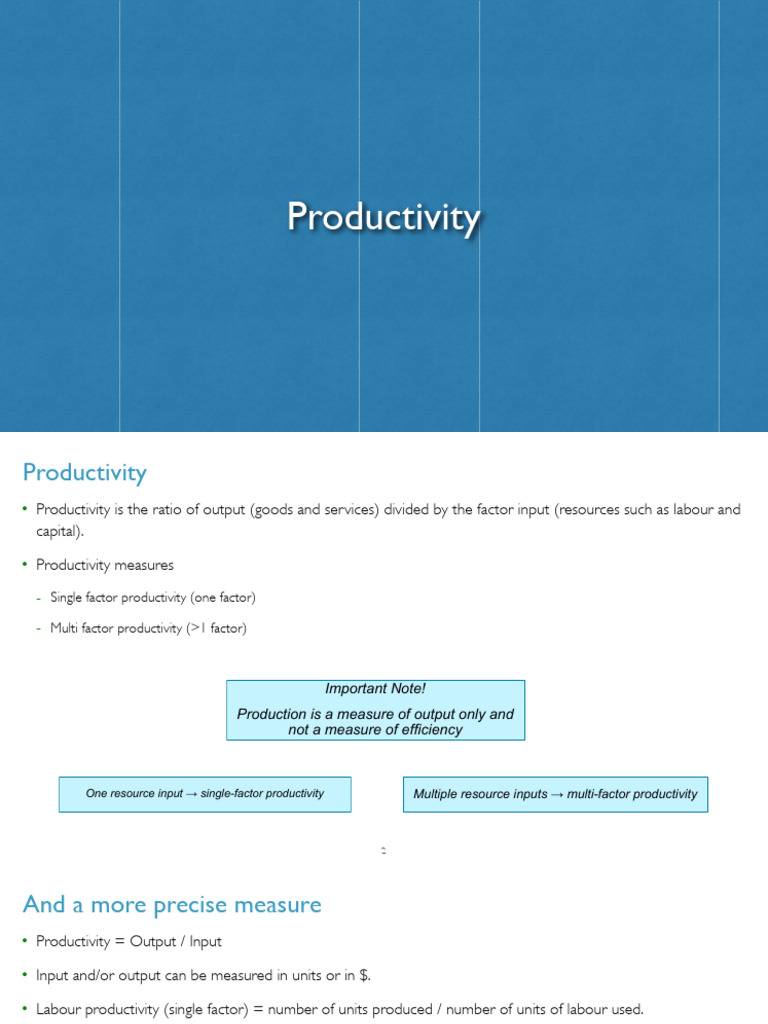 2 Productivity Calculation Pdf Factors Of Production Economies