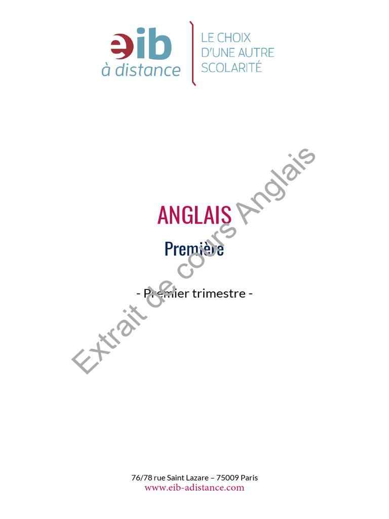 Extrait de Cours 1ere Anglais | PDF