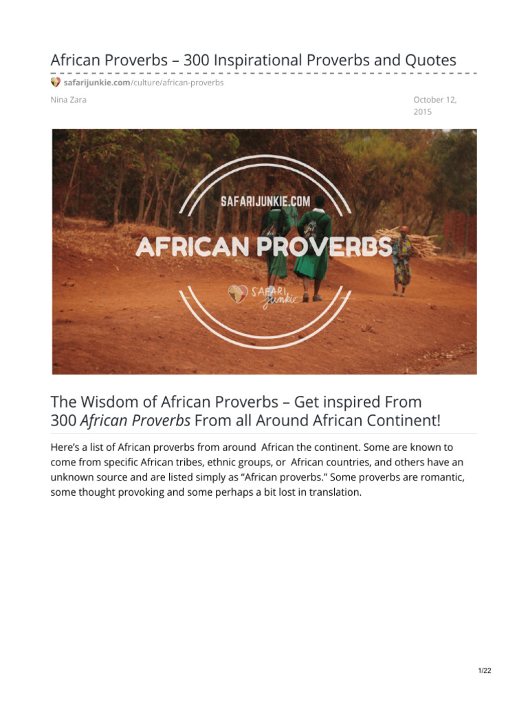 African Proverbs | PDF | Proverb | Kenya