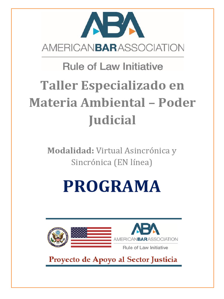 Programa Taller Especializado en Materia Ambiental - PJ | PDF | Entorno natural | Minería