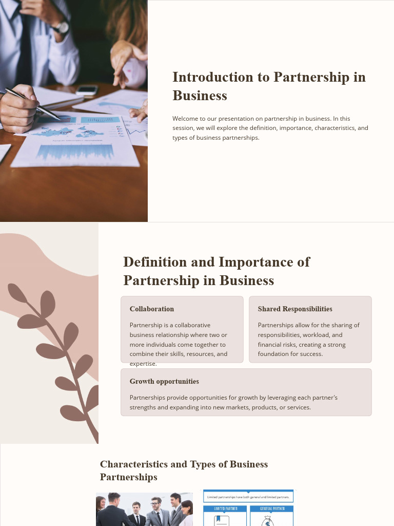 Introduction To Partnership in Business | PDF | Partnership | Business