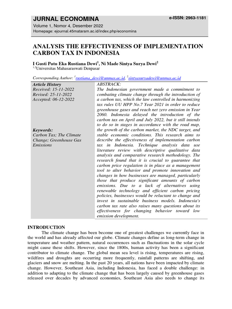 Jurnal Economina: I Gusti Putu Eka Rustiana Dewi, Ni Made Sintya Surya ...