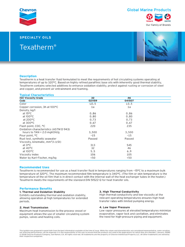 Chevron Texatherm PDS1 Lo | PDF | Viscosity | Rust