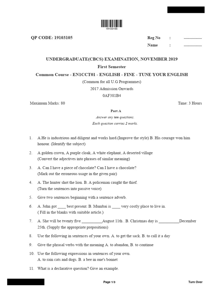 ug-1-sem-english-fine-tune-your-english-19103105-nov-2019 | PDF ... ug-1-sem-english-fine-tune-your-english-19103105-nov-2019 | PDF ...