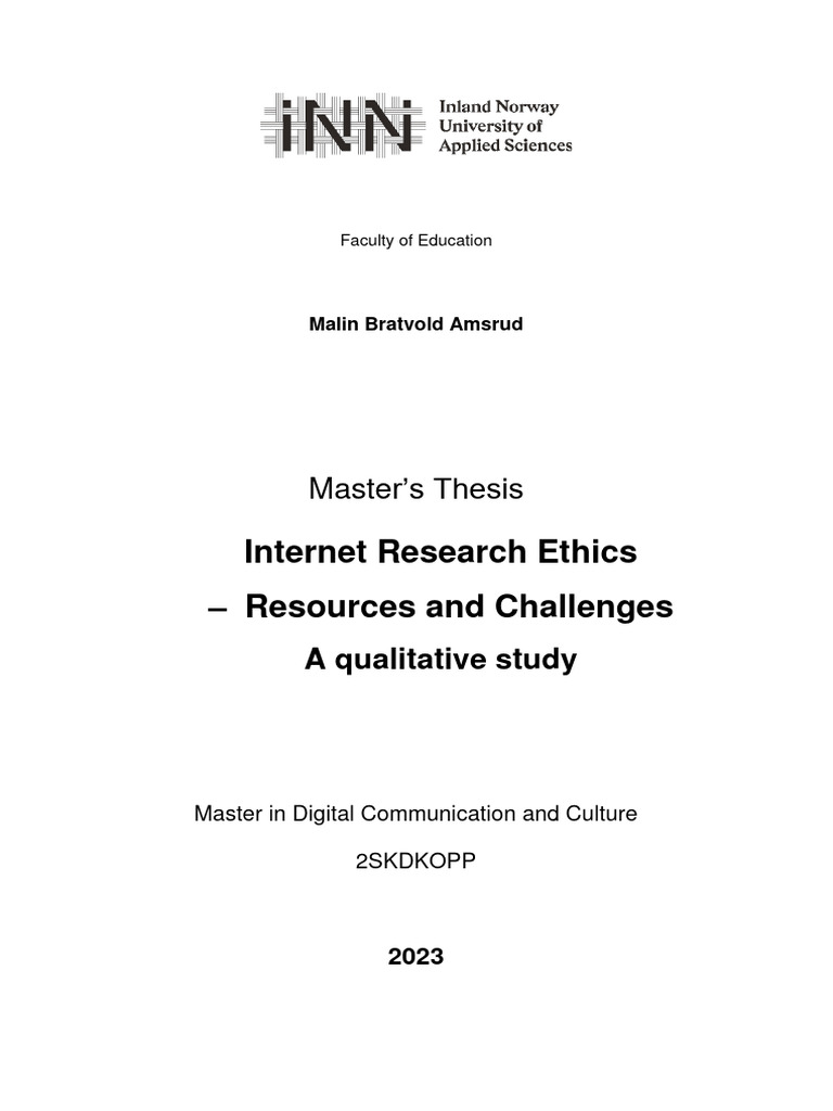 Internet Research Ethics Qualitative Study | PDF | Social Media | Popular Culture & Media Studies