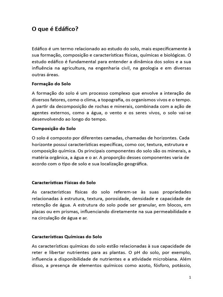 O Que É Edáfico | PDF | Solo | Agricultura