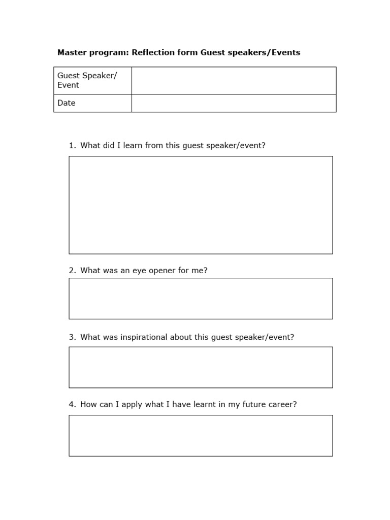 Master Program Event Reflection Form | PDF | Career & Growth