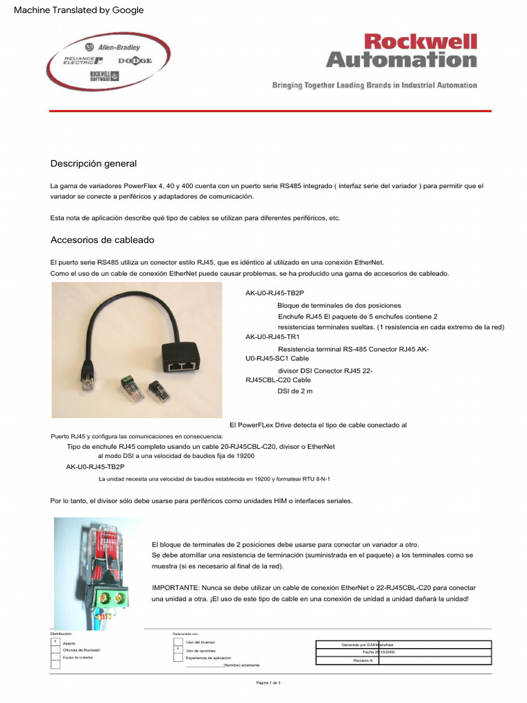 Conector DSI para Variadores PowerFlex | PDF | Conector eléctrico ...