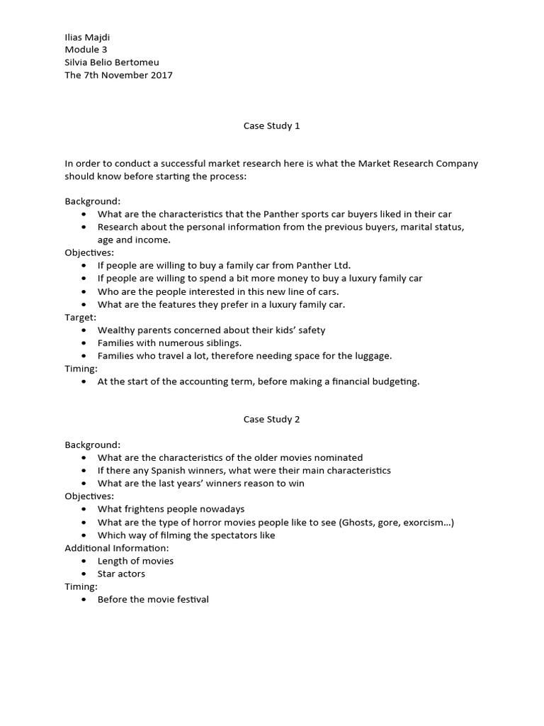 Market Research Case Study | PDF