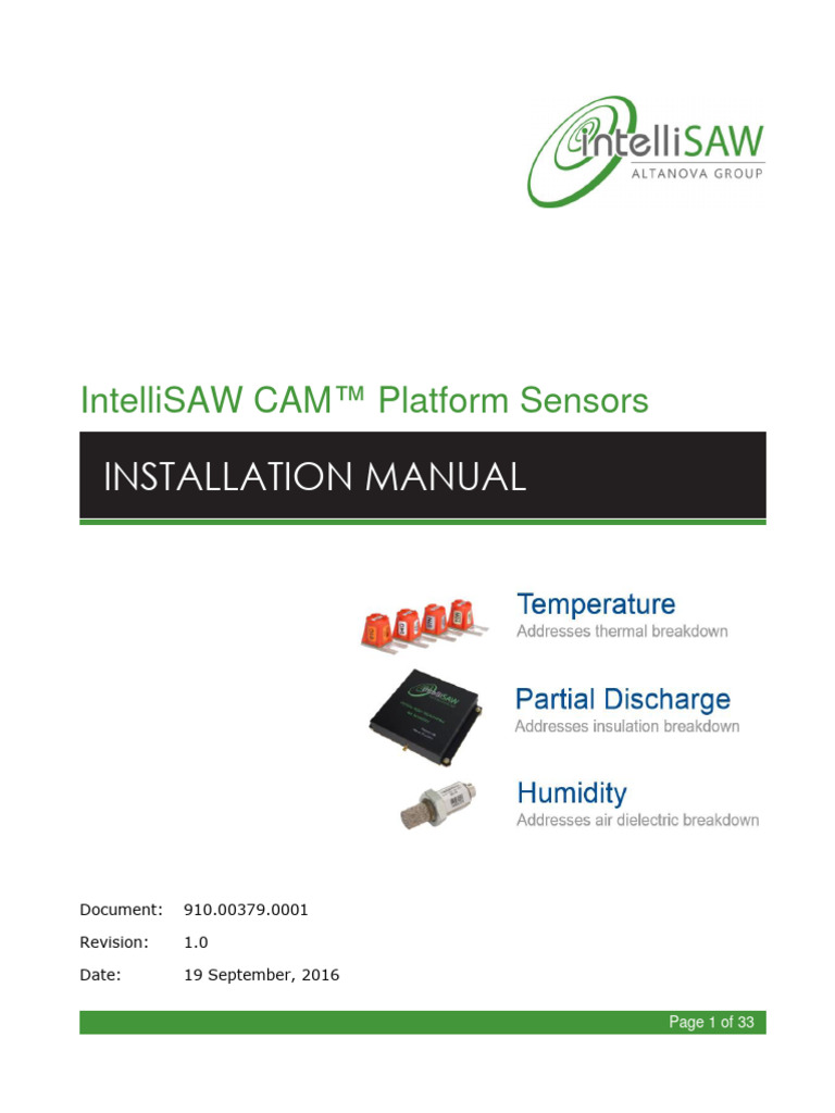 IntelliSAW Sensor Installation Manual (1) | PDF | Humidity | Electrical Engineering