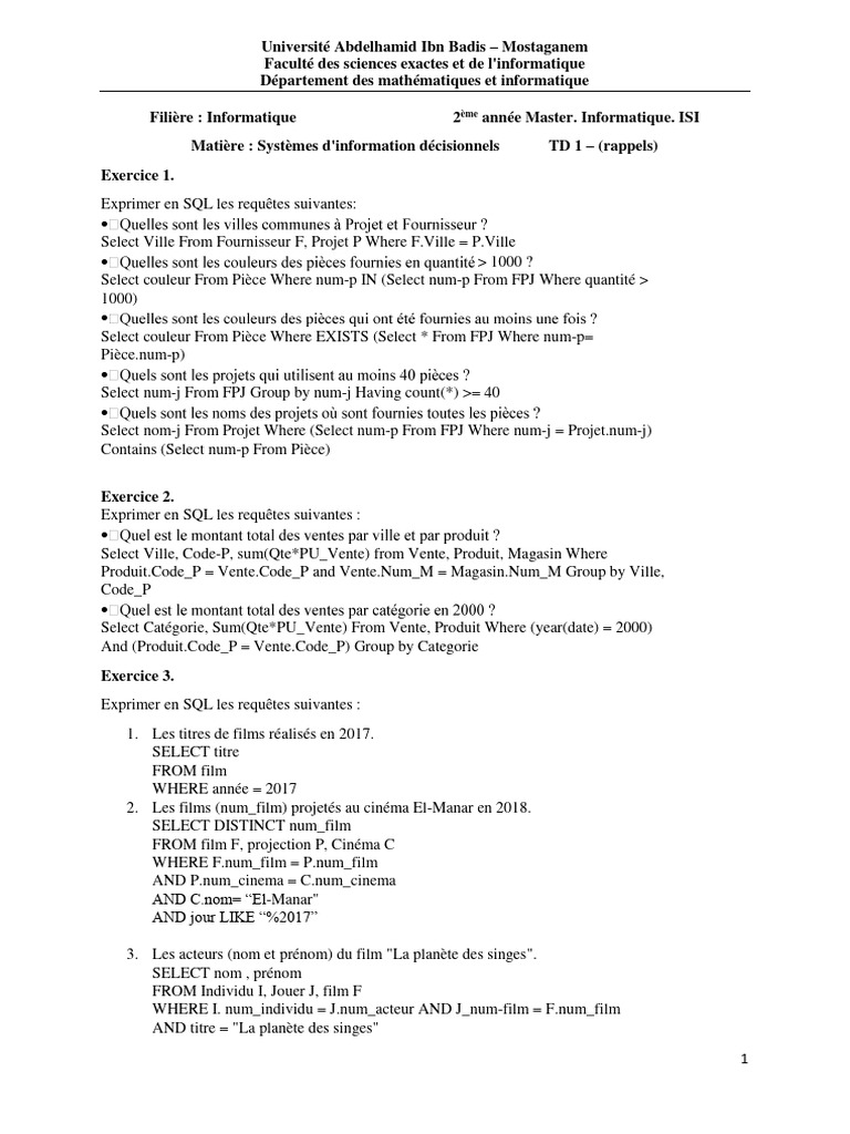 Tp0 Rappels - Corrigé | PDF