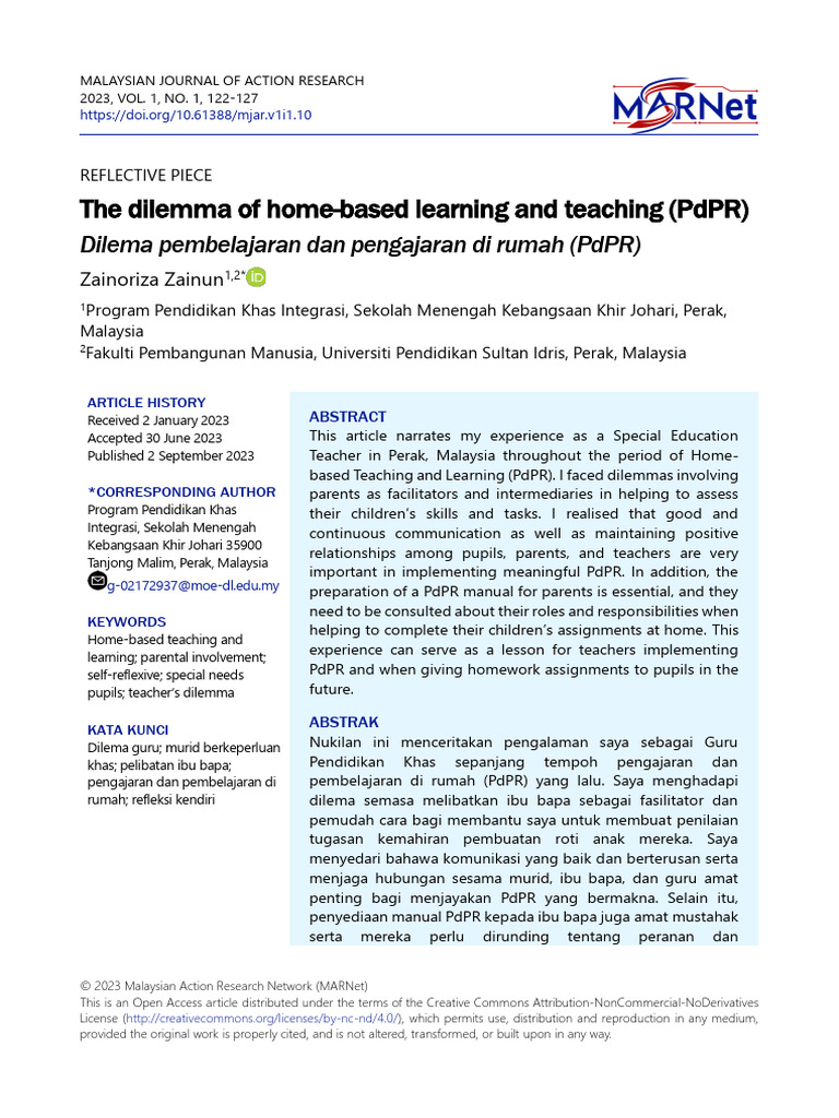 The Dilemma of Home-Based Learning and Teaching PD | PDF