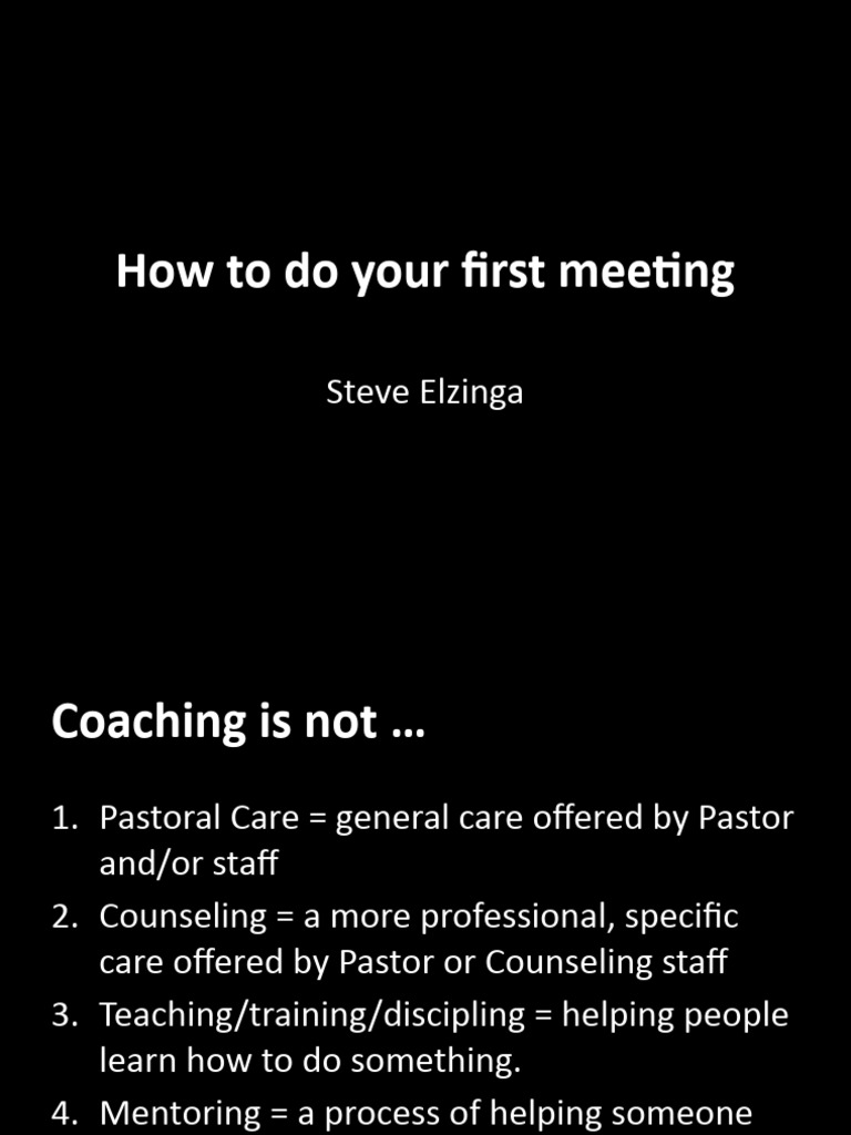 How To Do The First Meeting | PDF | Mentorship | Behavioural Sciences