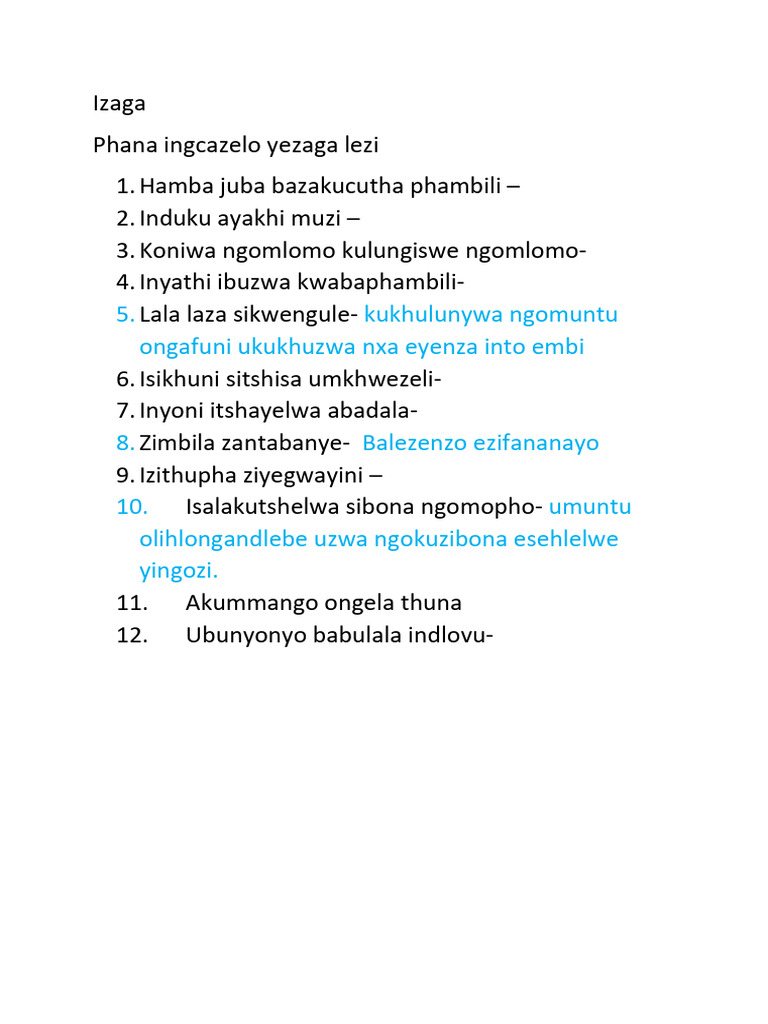 Izaga Worksheet | PDF