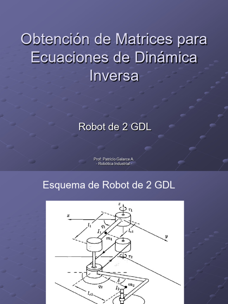 Dinámica Inversa en Robótica 2 GDL | PDF