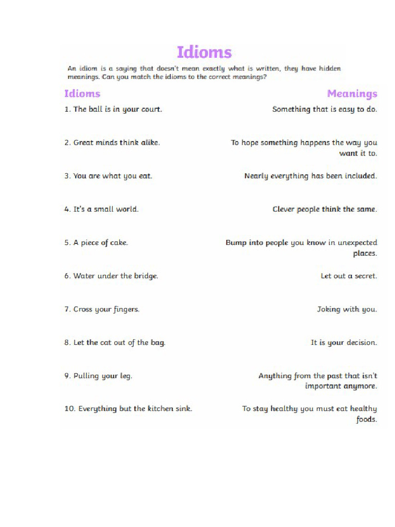 English Idioms | PDF