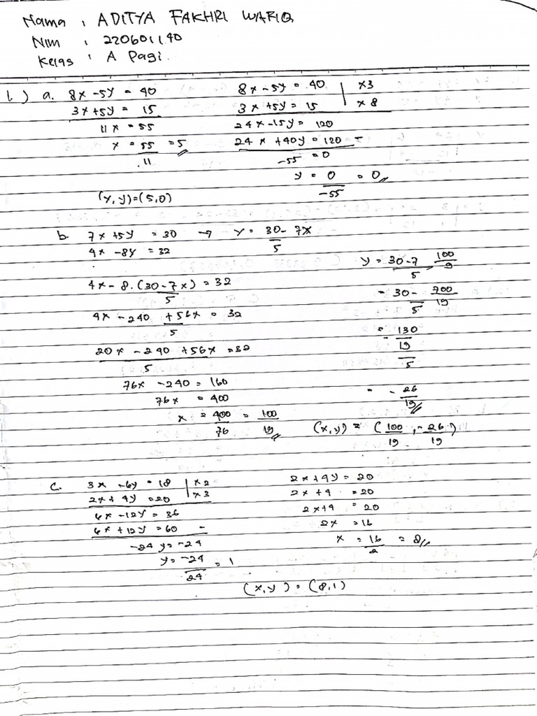 Uas Aljabar Aditya | PDF