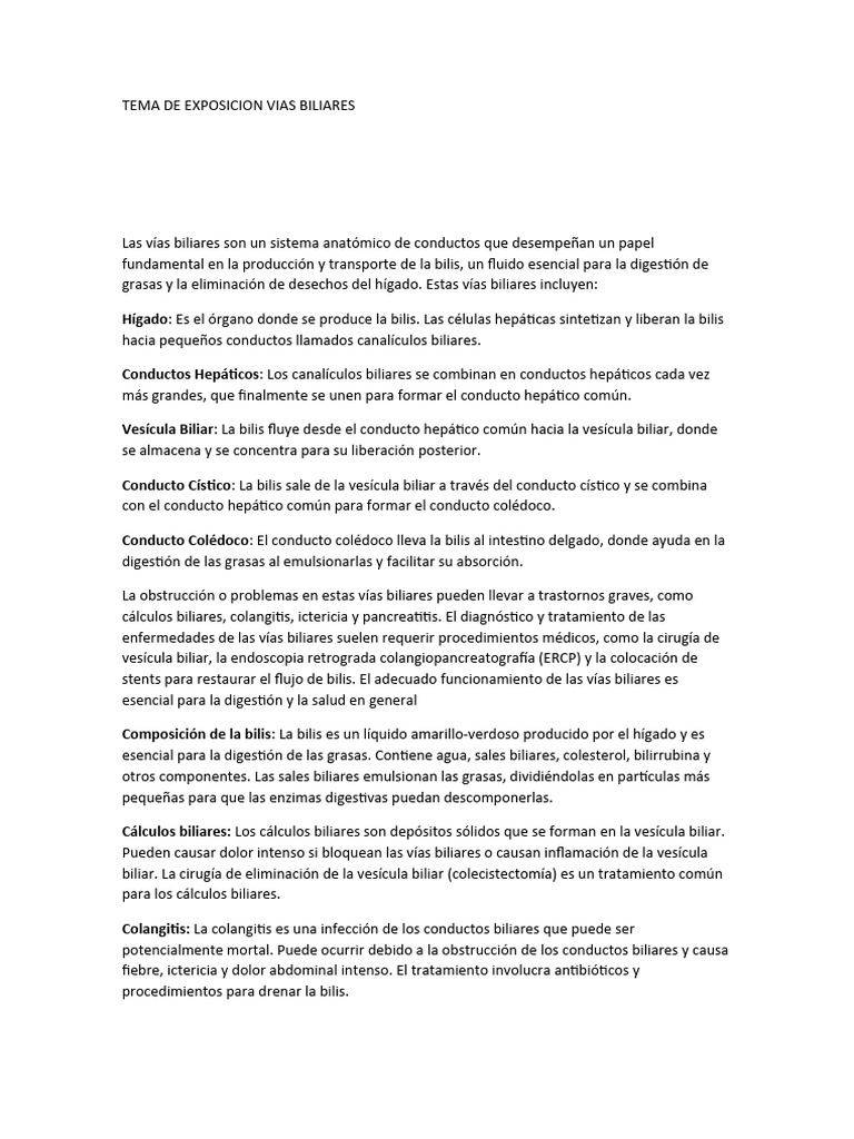 Tema de Exposicion y Preguntas de La Carpeta | PDF | Bilis | Vesícula biliar