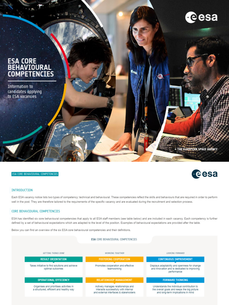 ESA Competency Framework | PDF | Competence (Human Resources) | Behavior