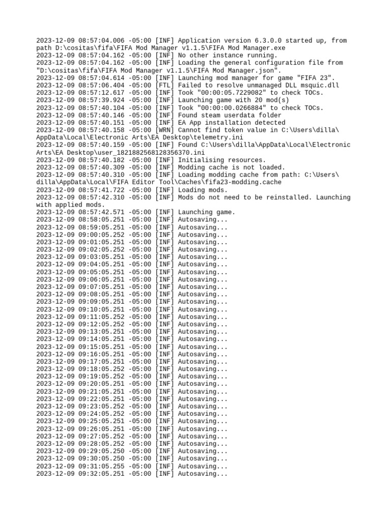 FIFA Mod Manager Log20231209 | PDF | Software Engineering | Microsoft ...