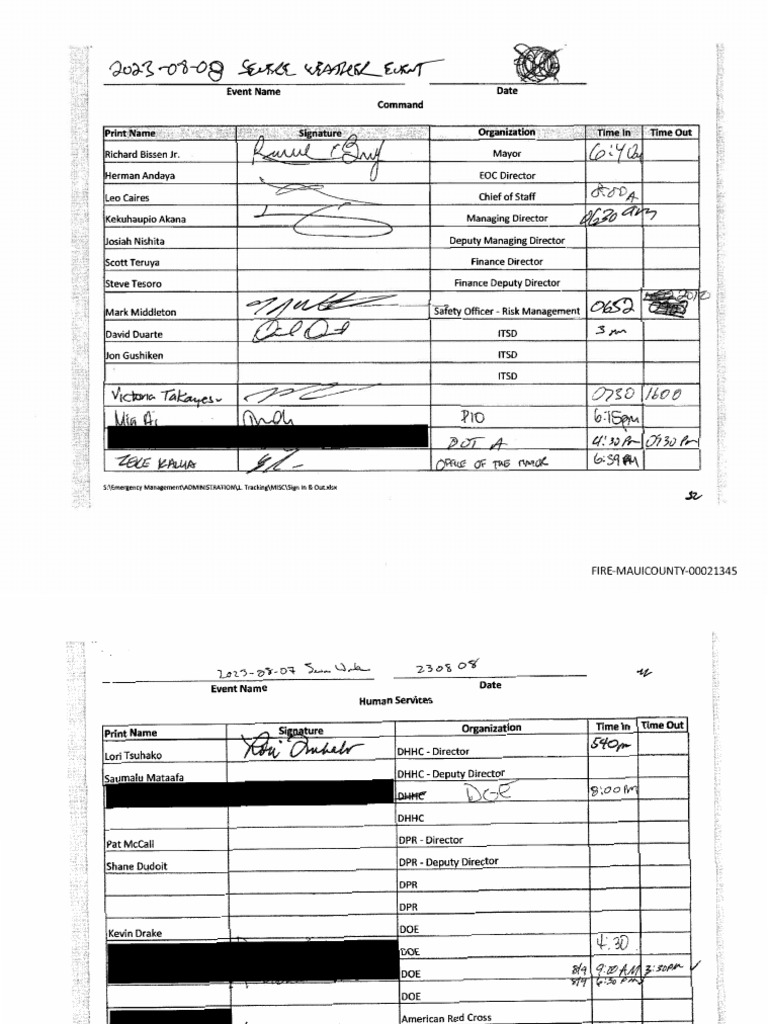 EOC Sign-in Sheet | PDF