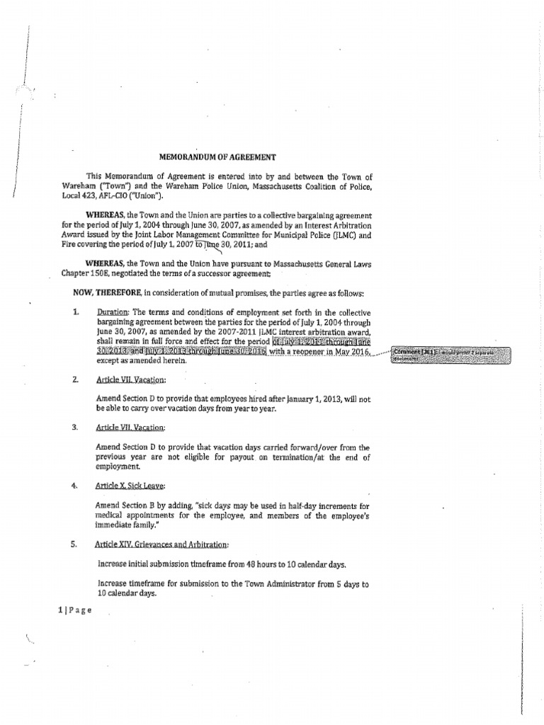 Police Union Moa 7 | PDF