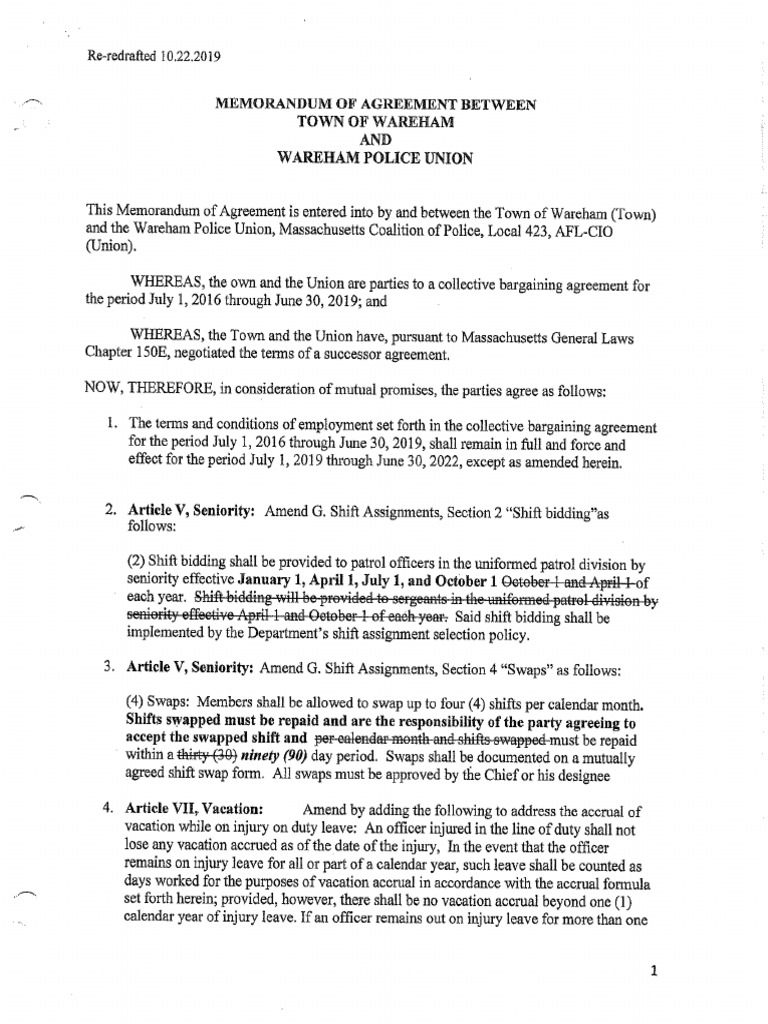 Police Union Moa 7 | PDF