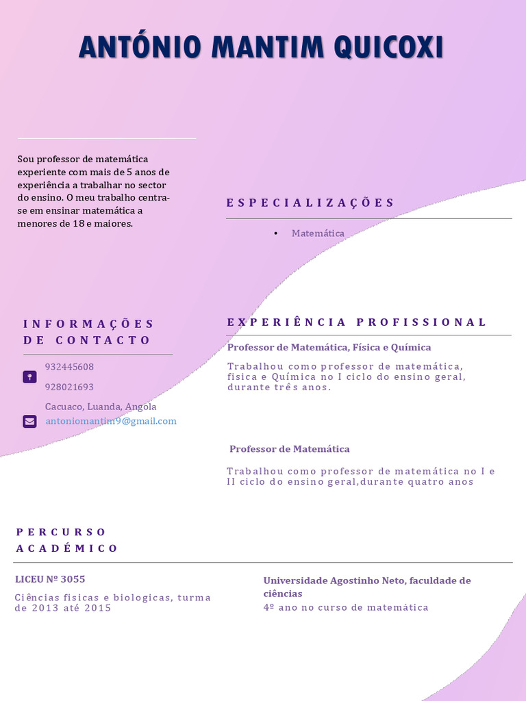 Antonio CV Cacuaco | PDF