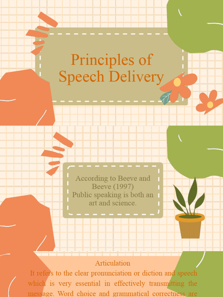 Principles of Speech Delivery | PDF | Human Voice | Speech
