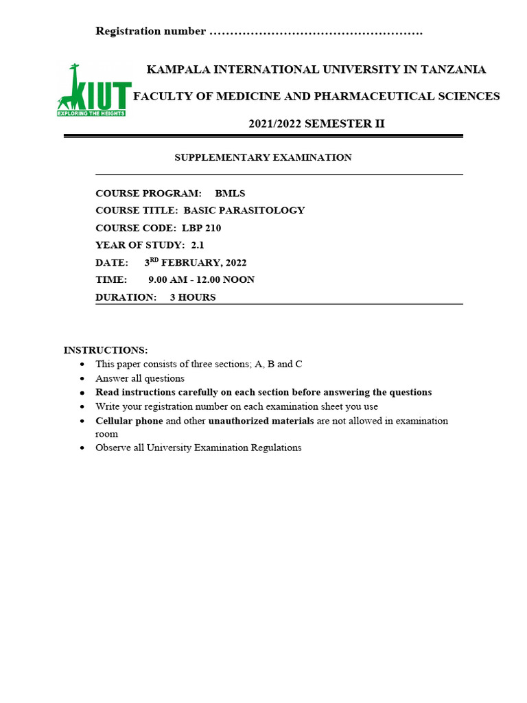 Supp Basic Parasitology | PDF