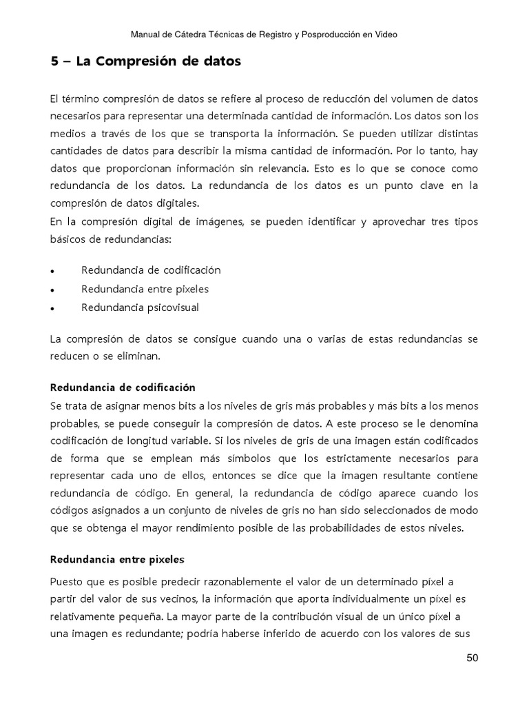 Compresión de Datos en Video | PDF | Compresión de datos | Vídeo