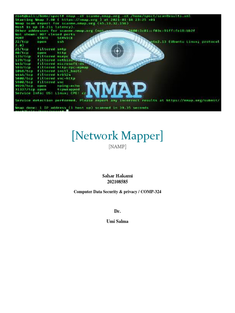 Network Mapper | PDF | Security | Computer Security