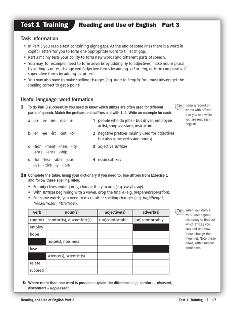 Word Formation Practice for English Test | PDF | Adjective | Word