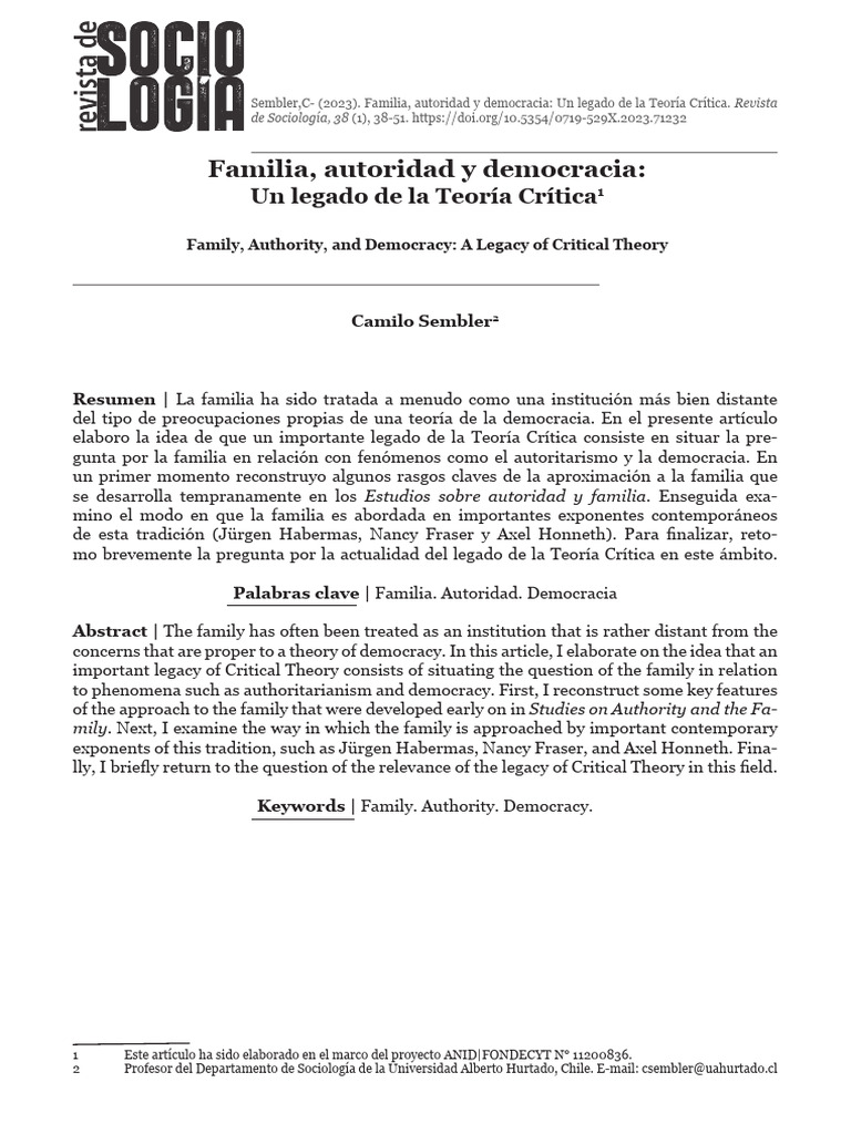 Familia, Autoridad y Democracia | Descargar gratis PDF | Jürgen Habermas | marxismo