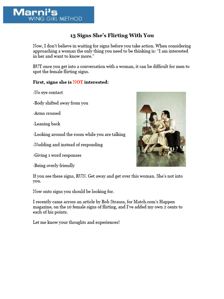 Signs Shes Flirting Pdf Flirting