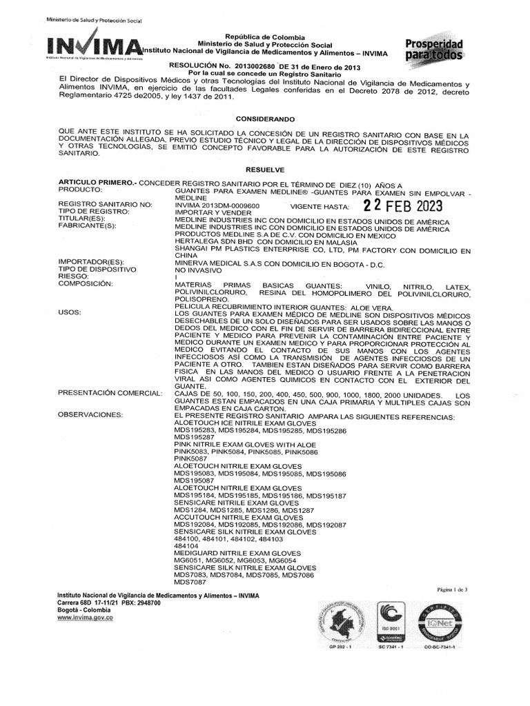 Registro Invima 2013dm-0009600 | PDF