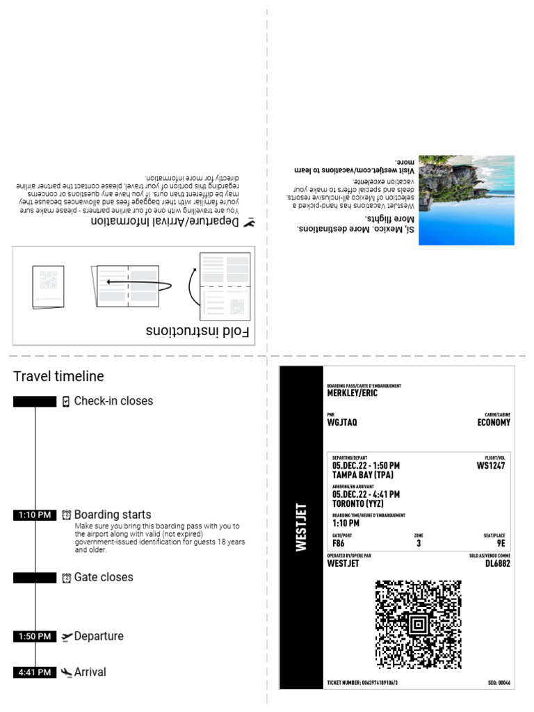 WestJet Flight Details: TPA to YOW | PDF | Airport | Airlines