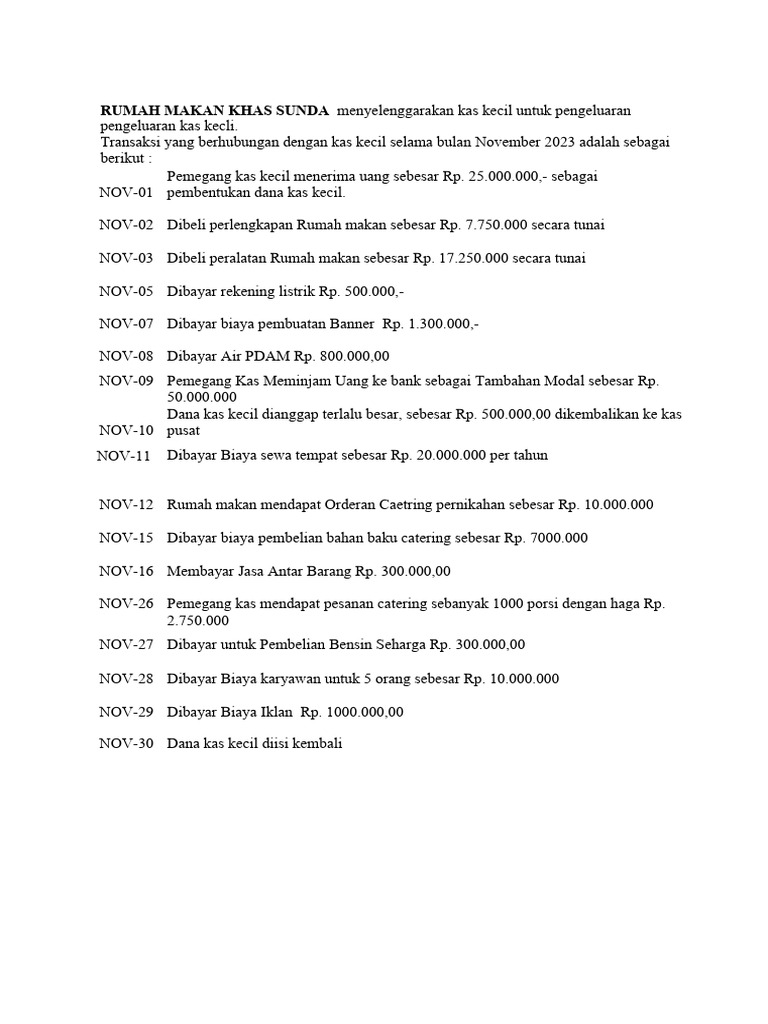 Soal Metode Imprest Dan Fluktuasi | PDF