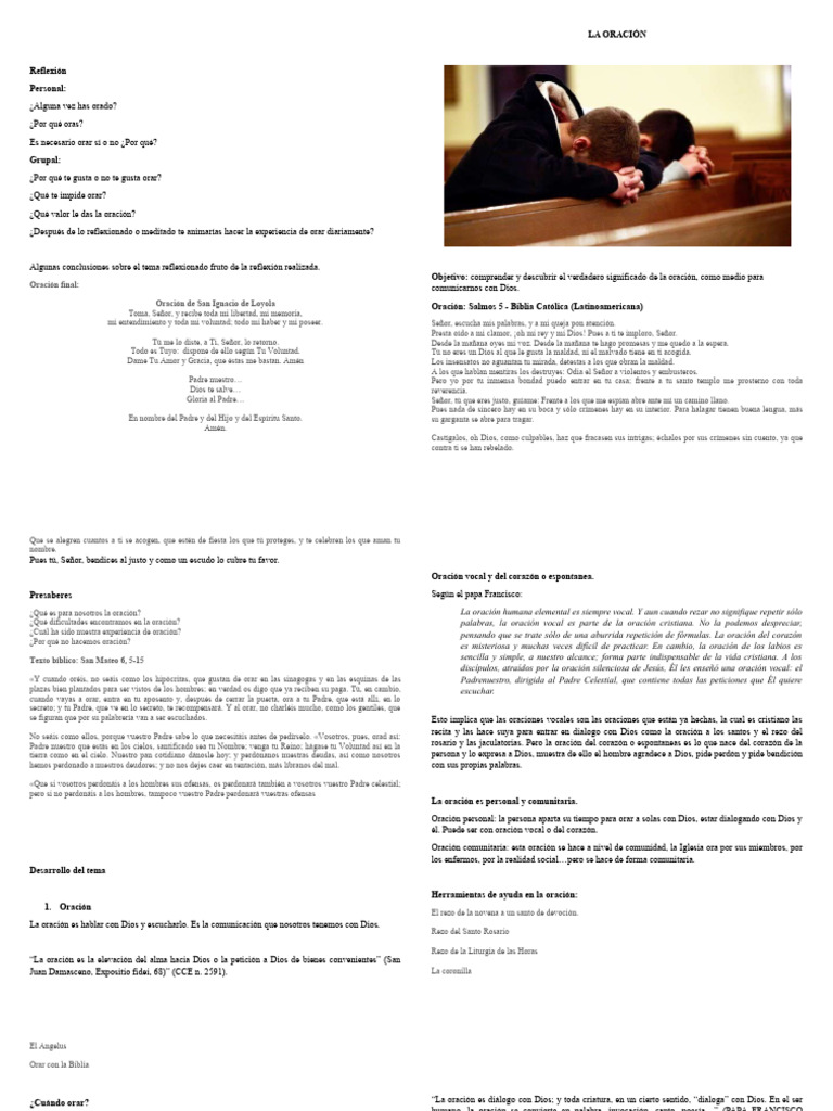 1 La Oracion | PDF | Oración | eucaristía