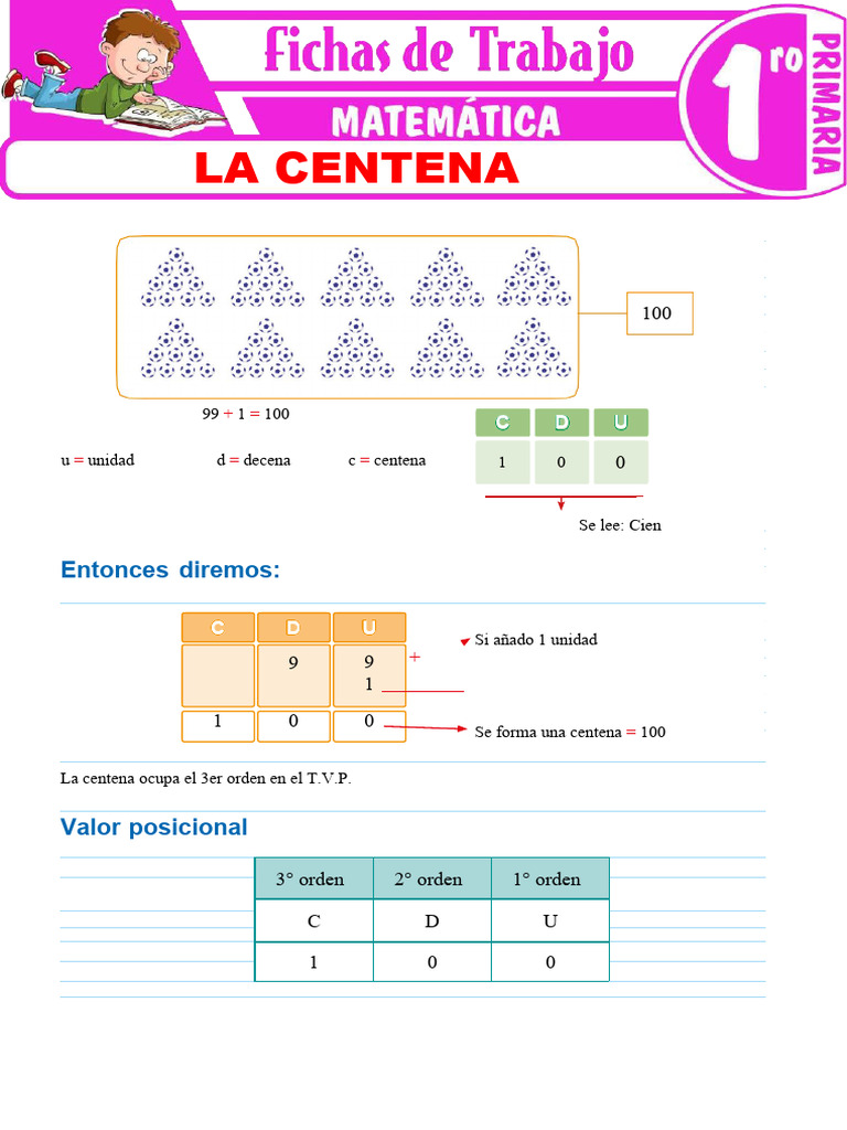 La-centena-para-Primer-Grado-de-Primaria Tefi | PDF