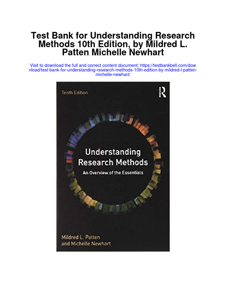 Instant Download Test Bank For Understanding Research Methods 10th ...