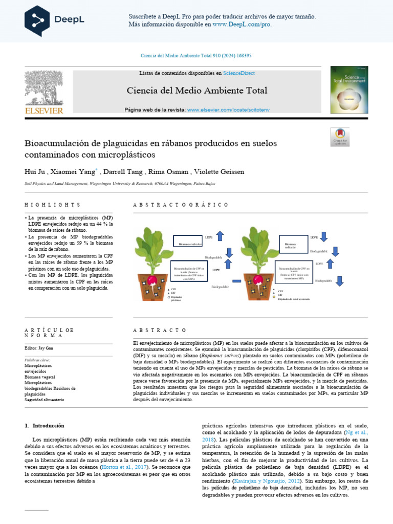 Pesticide Bioaccumulation in Radish Produced From Soil Contaminated ...