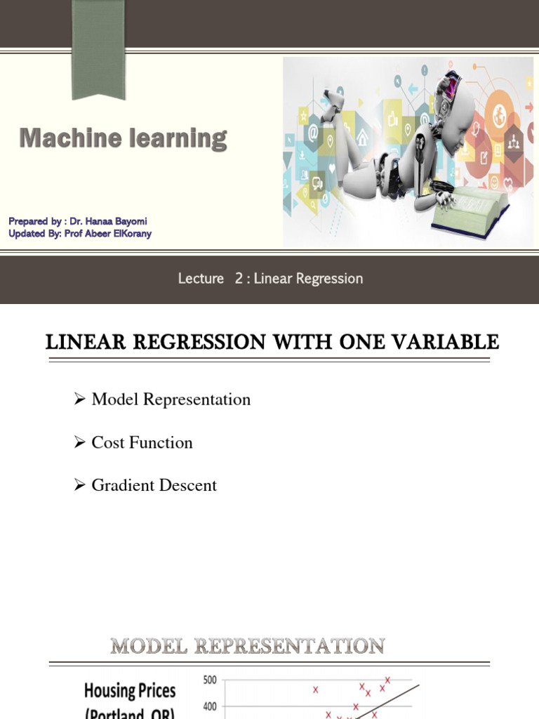 Lecture 2 Linear Regression Part1 Pdf Regression Analysis 9738