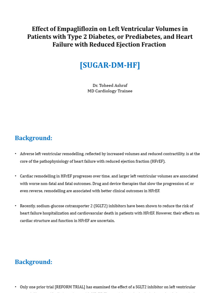 SUGAR-DM-HF Trial | PDF | Heart Failure | Clinical Medicine
