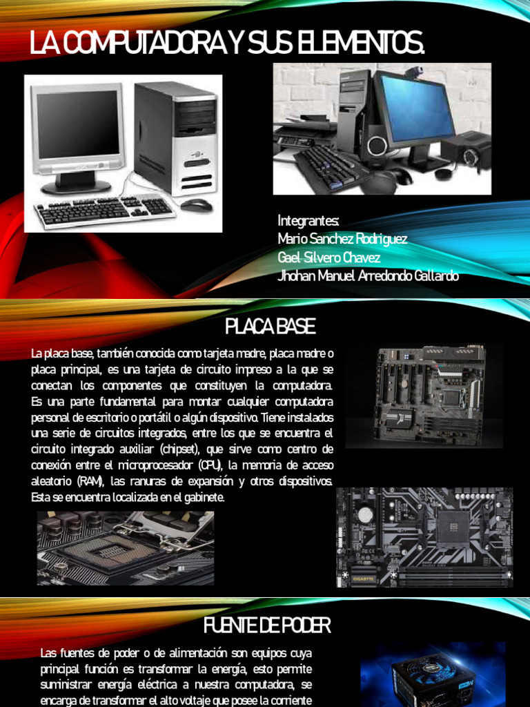La Computadora y Sus Elementos | PDF | Hardware de la computadora ...